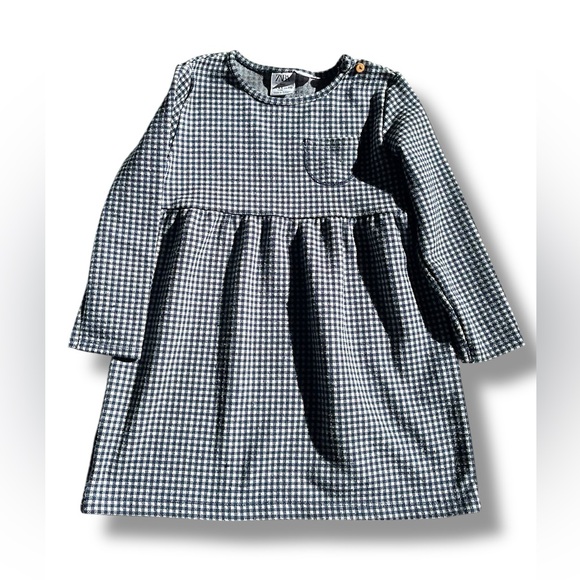 Zara | Dresses | Zara Checkered Long Sleeve Girls Dress 45 | Poshmark